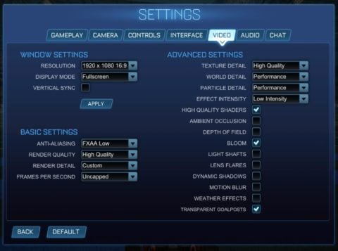 Best Rocket League Settings for PC & Console | High Ground Gaming