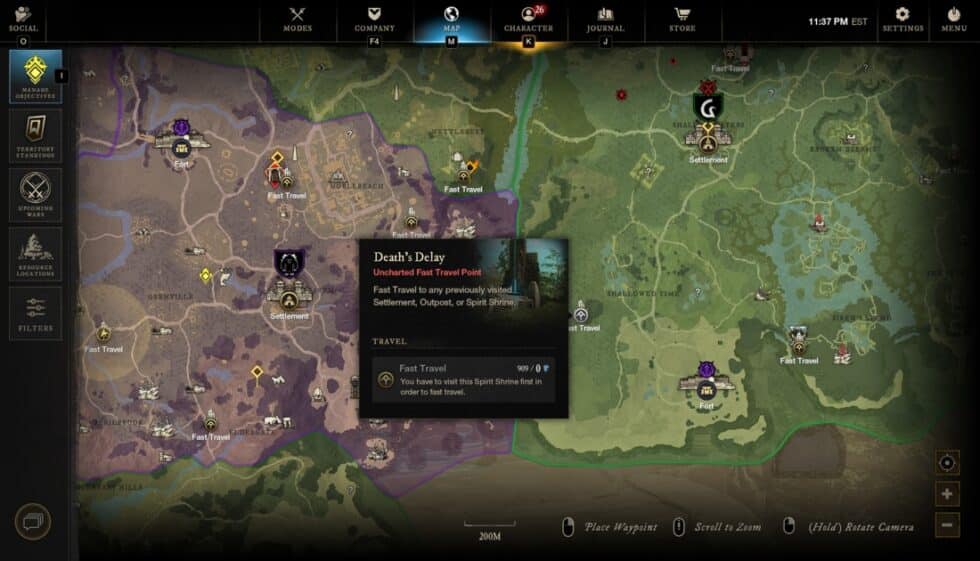 New World Fast Travel Guide: Locations & How it Works